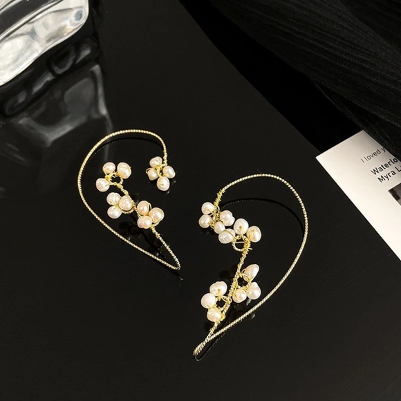 Jewelry | Dainty Flower Pearl Ear Wrap | Poshmark